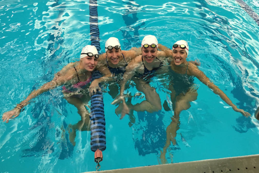 Racing in a Charity Swim Meet - Sparkles and Shoes