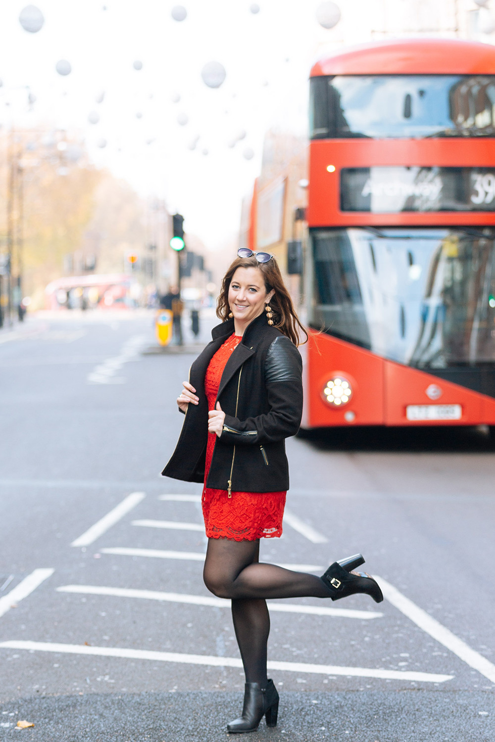 Red Dress in London - Sparkles and Shoes